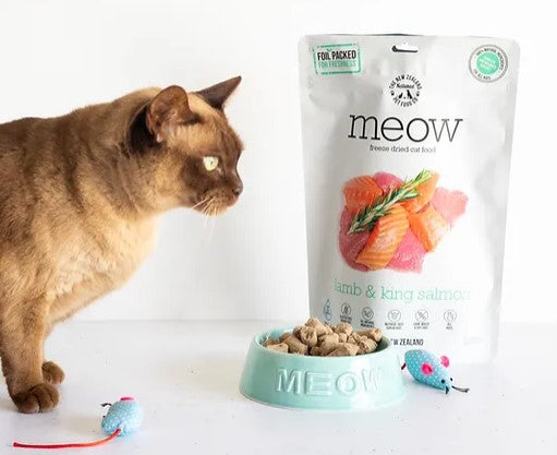 New Zealand Natural MEOW CAT Food Freeze Dried - Lamb & Salmon – rawpetfooddeliverymarket