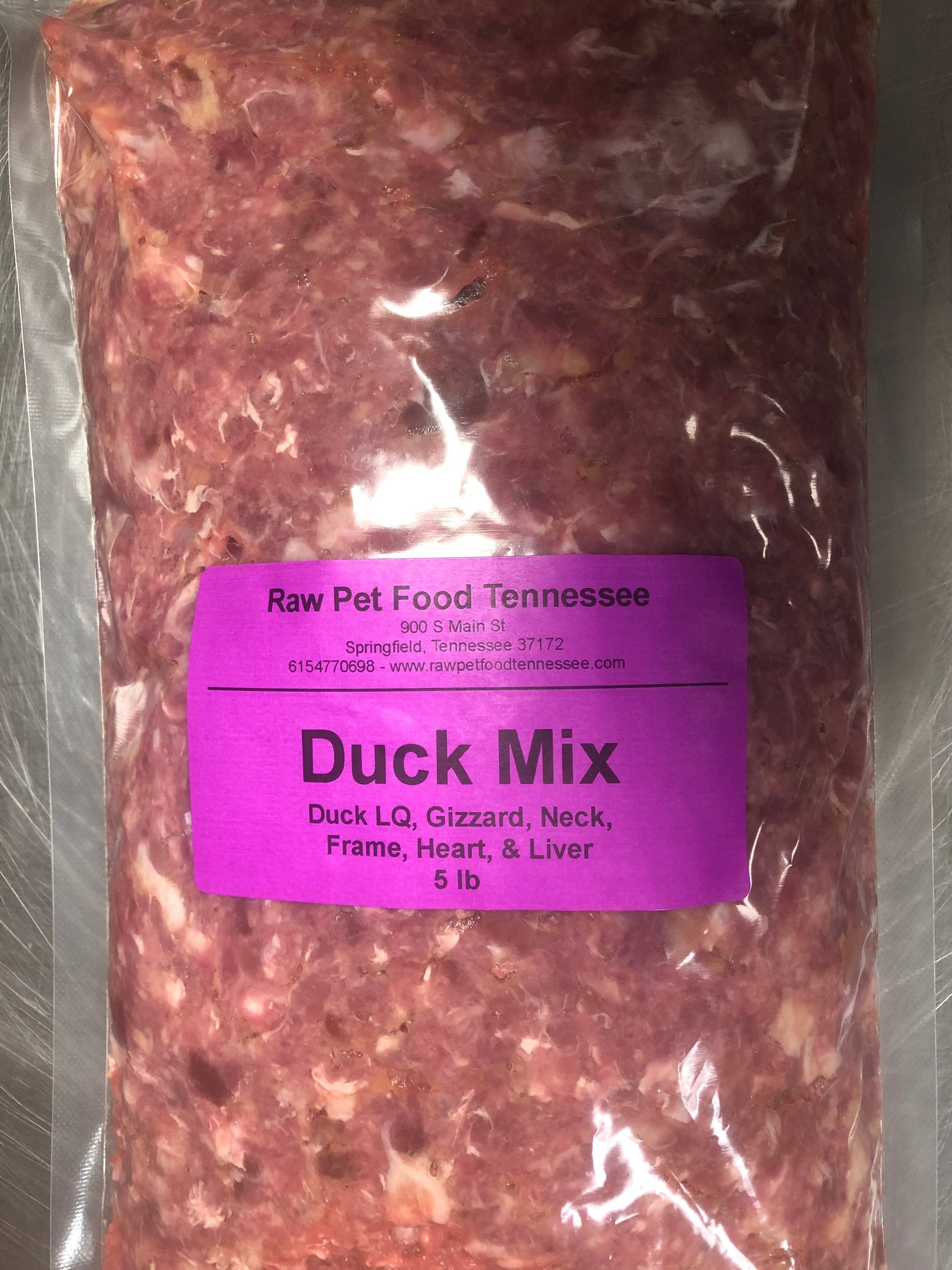 Duck Mix Duck Meat, Organ & Bone 75/5/20, Ground Heartsong Pet Product